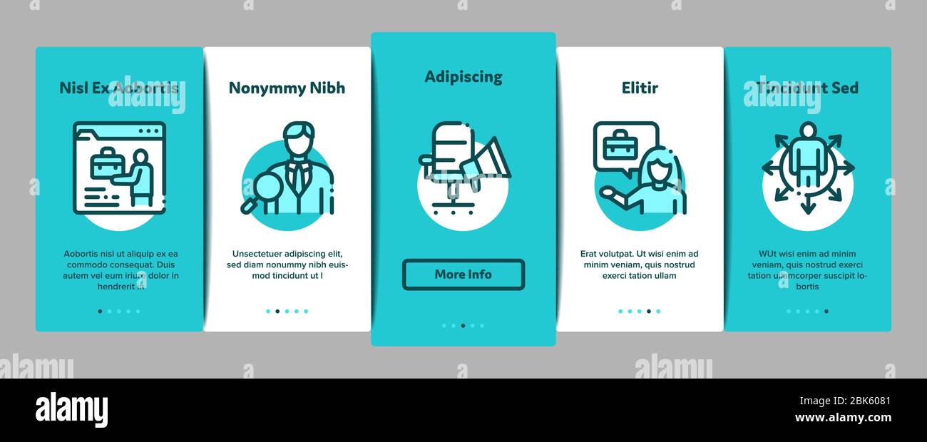 Recruitment And Research Employee Onboarding Elements Icons Set Vector ...