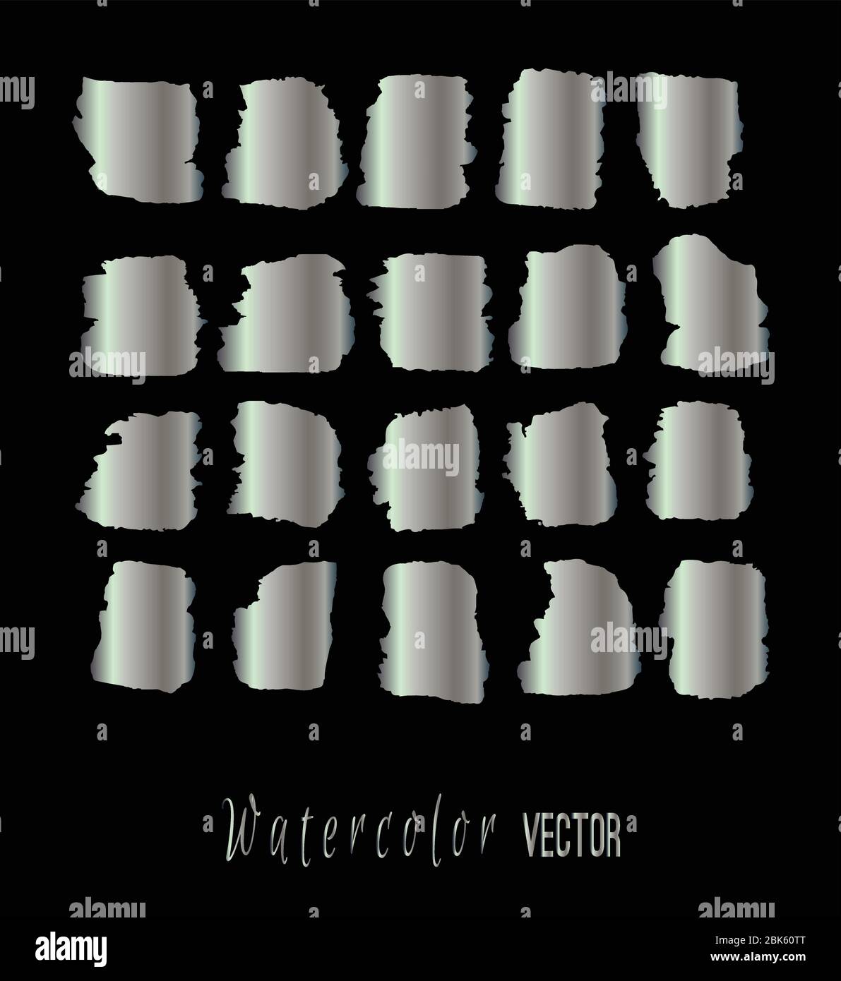 Vector art illustration. Silver decor on black background Stock Vector ...