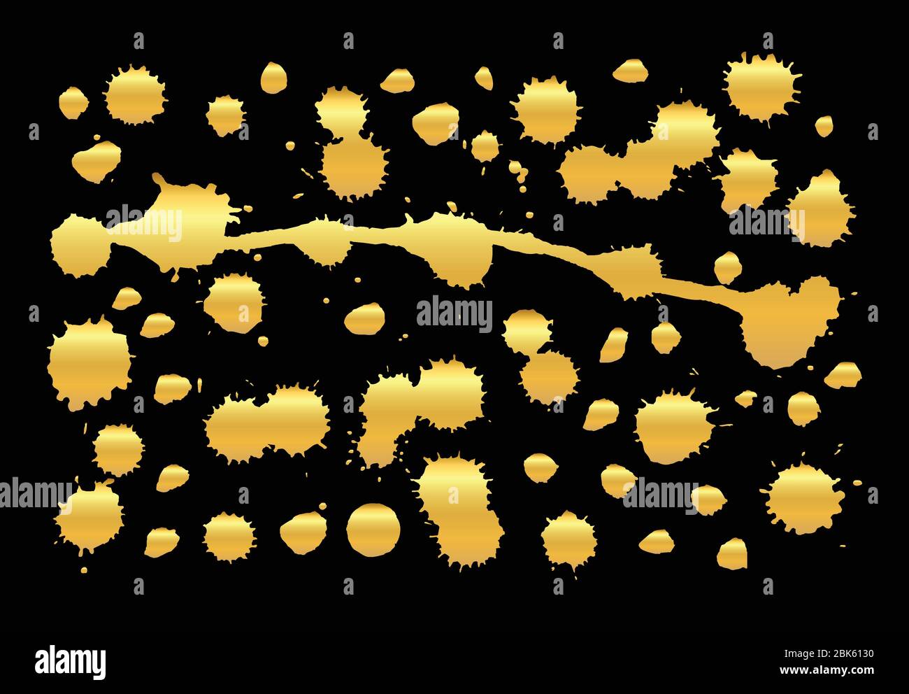 Golden paint splashes for design use. Set of trendy gold vector ...