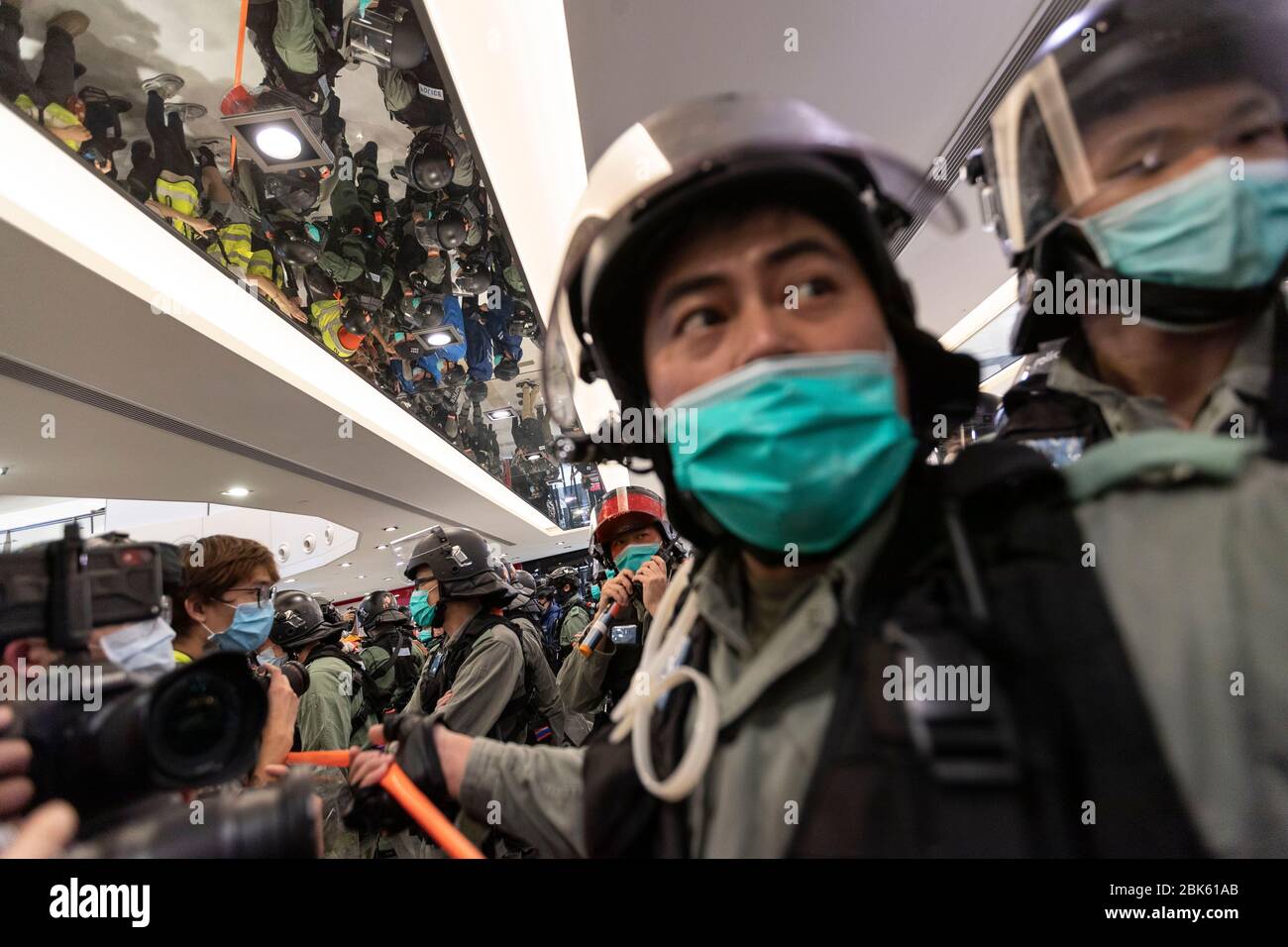 May 1, 2020, Hong Kong, China: Riot police wearing face mask, as a ...