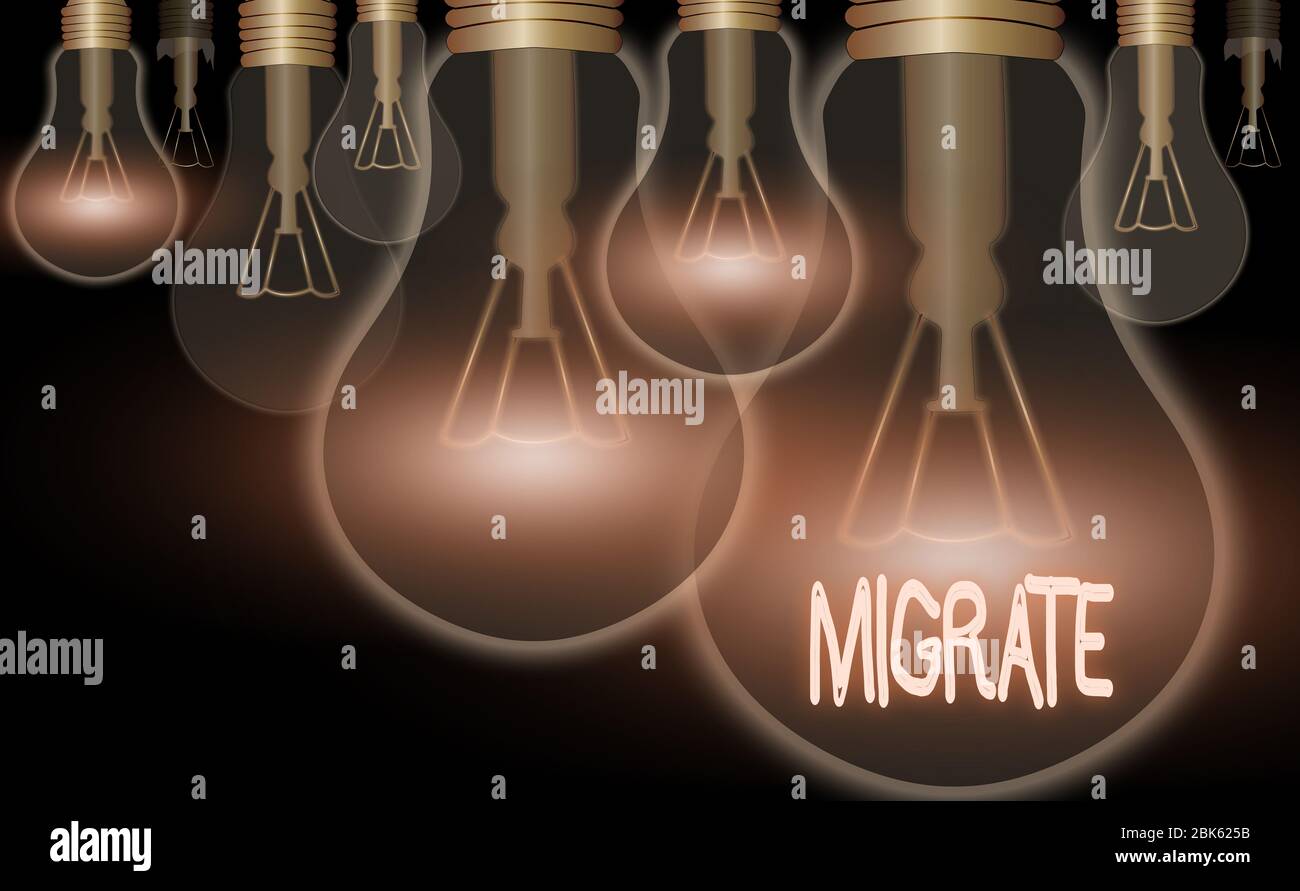 Word writing text Migrate. Business photo showcasing to move or travel ...
