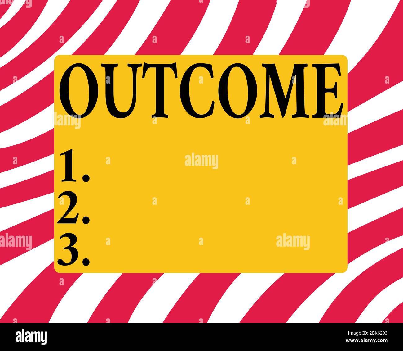Conceptual hand writing showing Outcome. Concept meaning the final ...