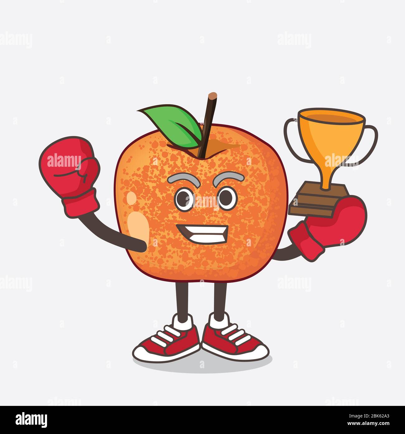 An illustration of Pluots Fruit cartoon mascot character as Boxing ...