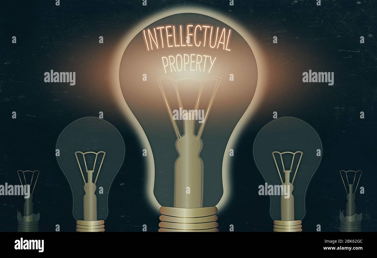 Writing note showing Intellectual Property. Business concept for ...