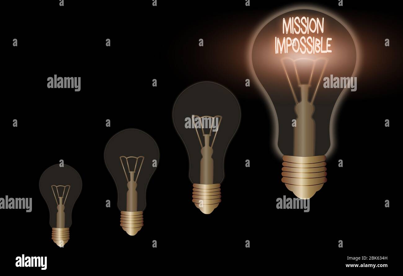 Word writing text Mission Impossible. Business photo showcasing ...
