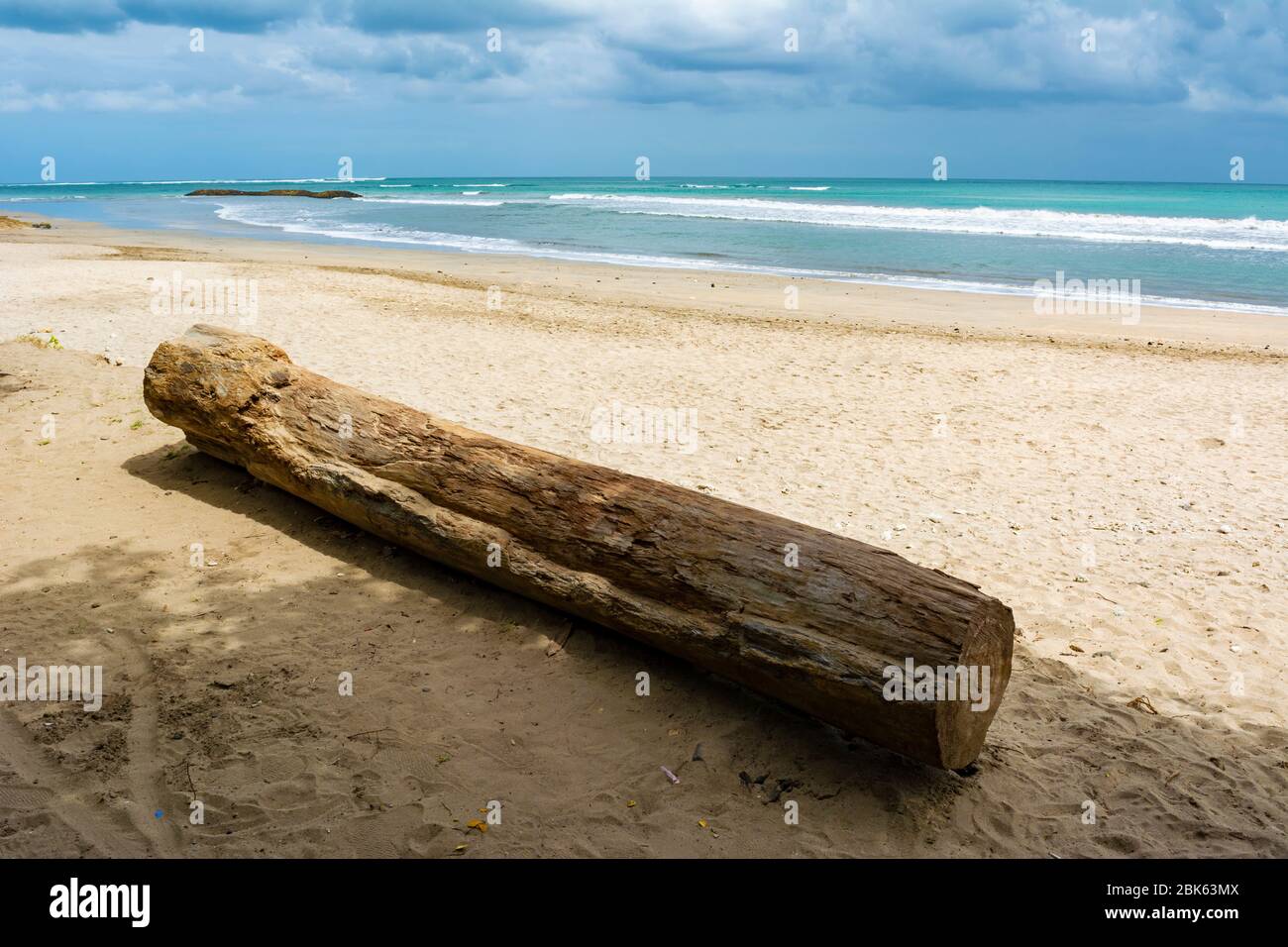 Empty or deserted Kuta Beach in Badung regency, Bali, Indonesia ...