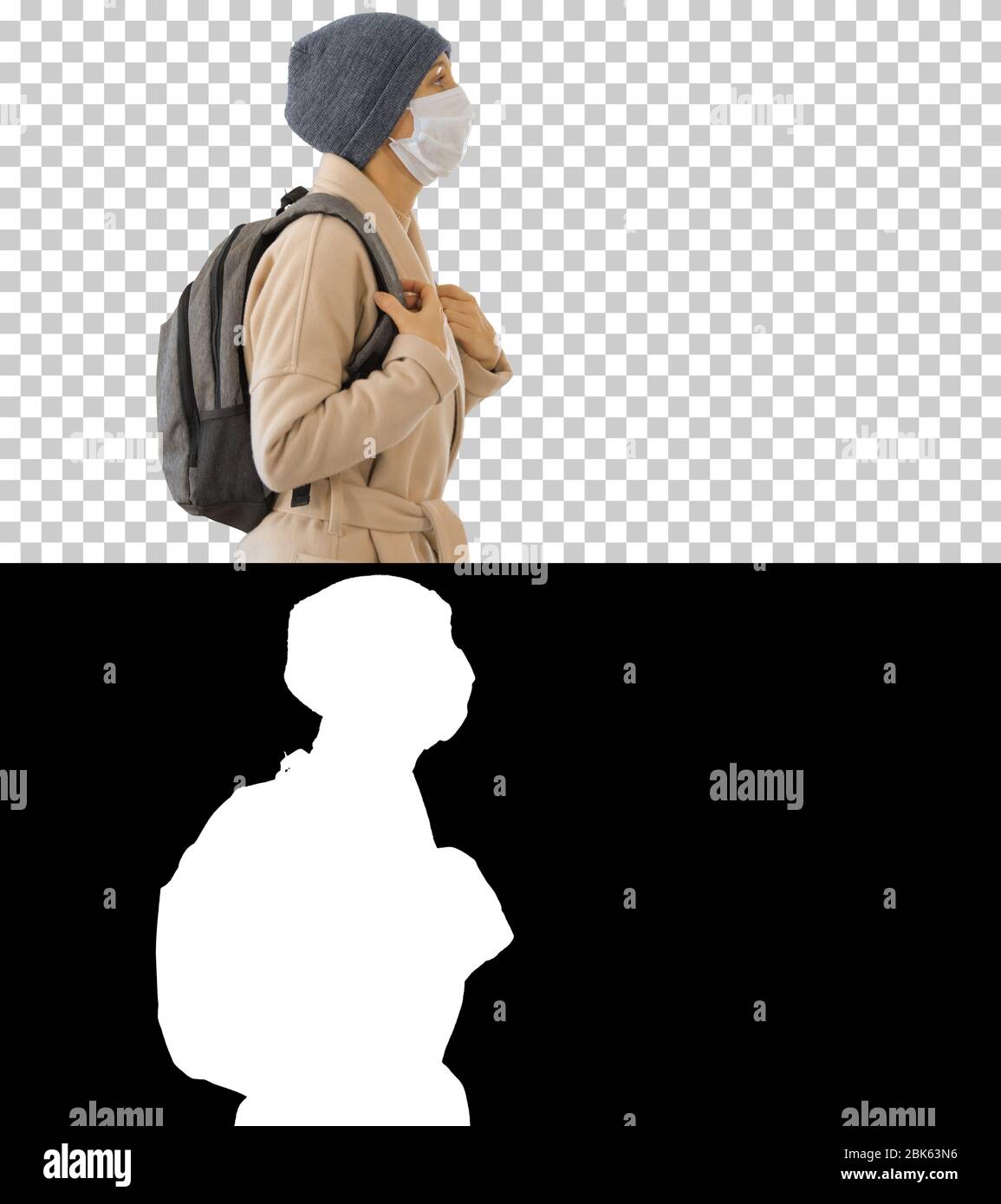 Covid-19 virus prevention, woman wearing a medical mask on her face ...