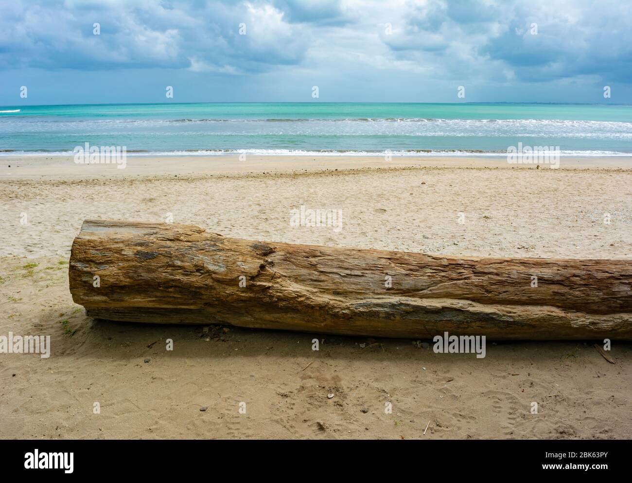 Empty or deserted Kuta Beach in Badung regency, Bali, Indonesia ...