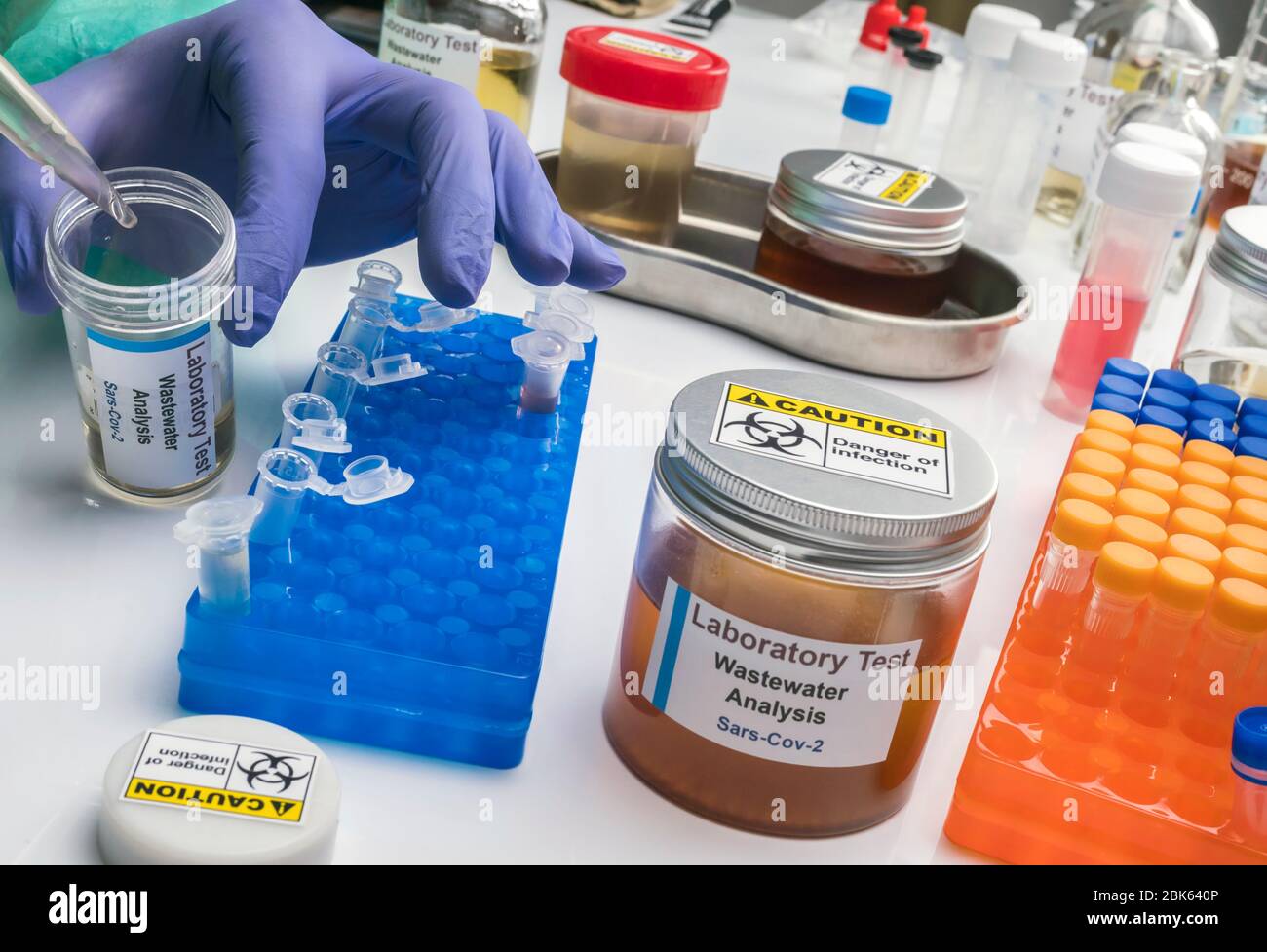 Scientific analysis of wastewater sample in laboratory, investigation ...