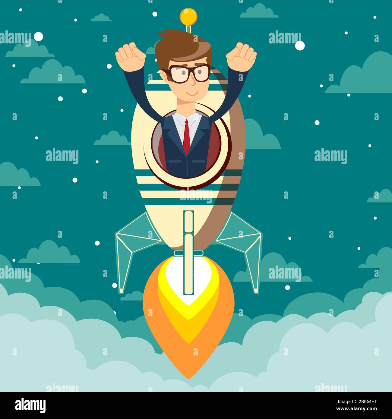 Cartoon happy rocket hi-res stock photography and images - Alamy