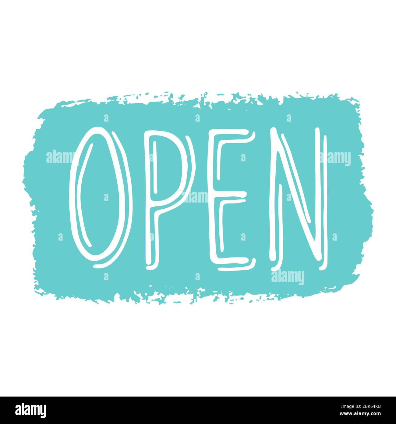 Hand sketched Open quote. Lettering for poster, label, sticker, flyer ...