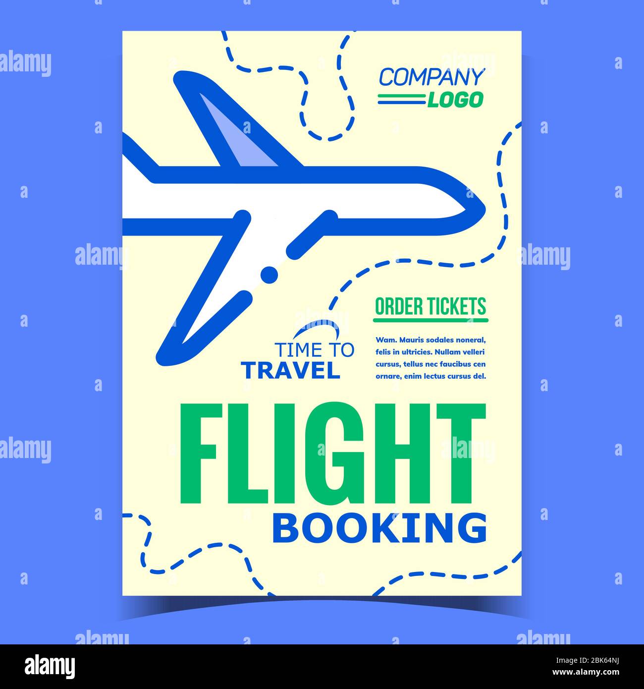 Flight Booking Creative Advertising Banner Vector Stock Vector Image ...