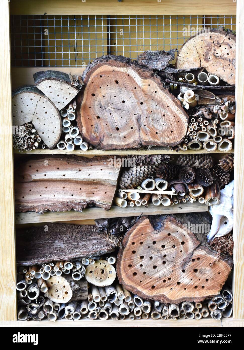 Homemade insect hotel made from different nature materials Stock Photo ...