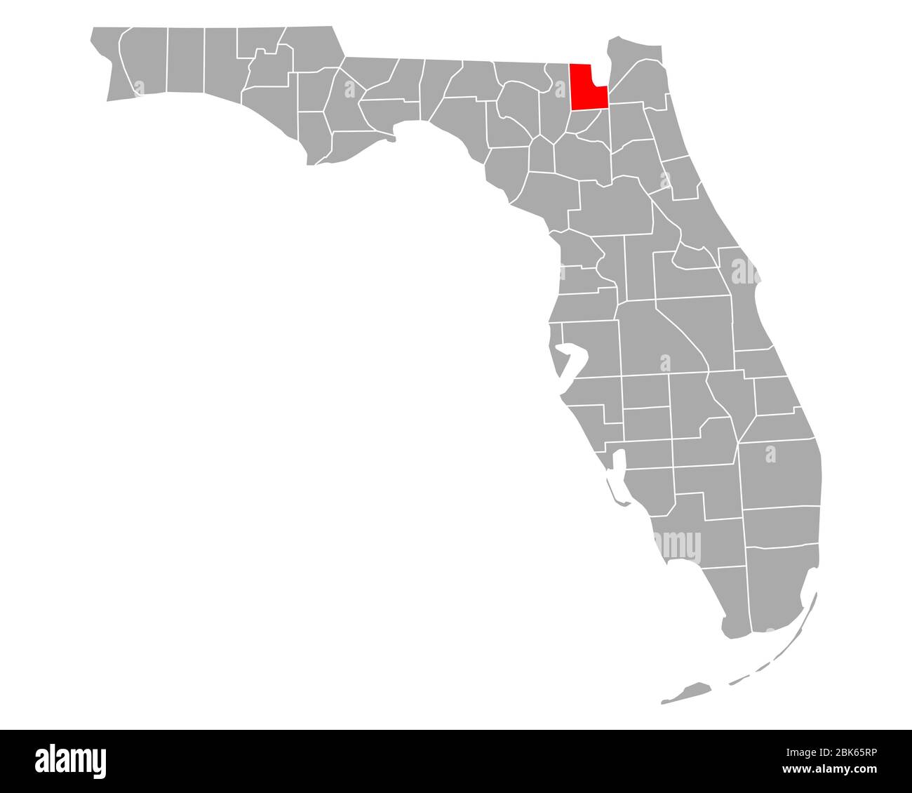 Map of Baker in Florida Stock Photo - Alamy