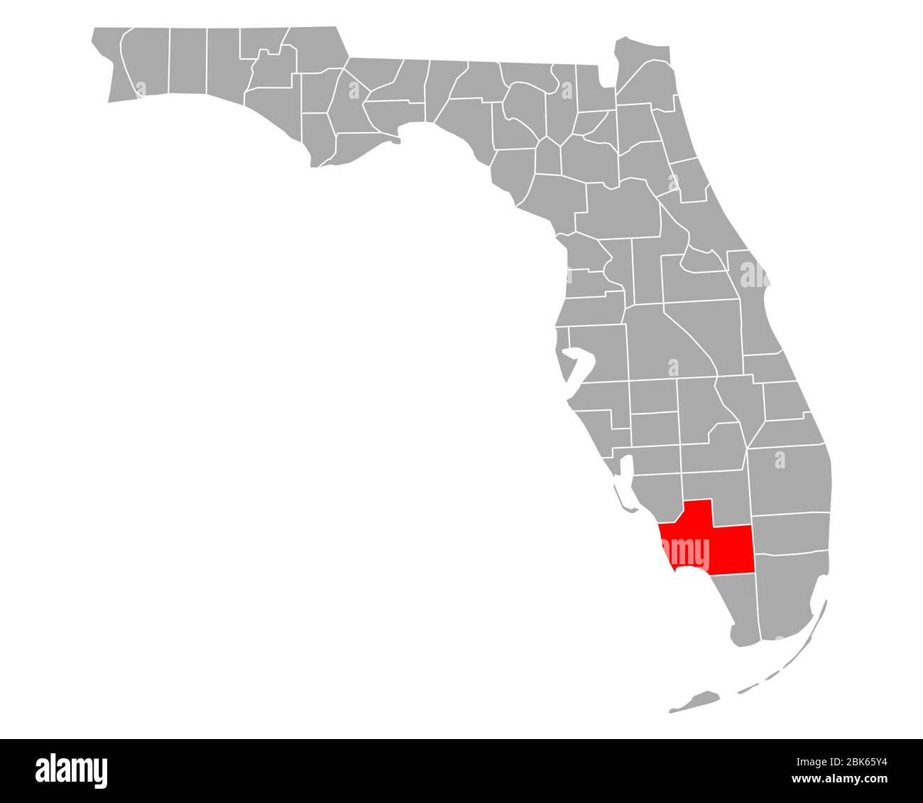 Map of Collier in Florida Stock Photo - Alamy