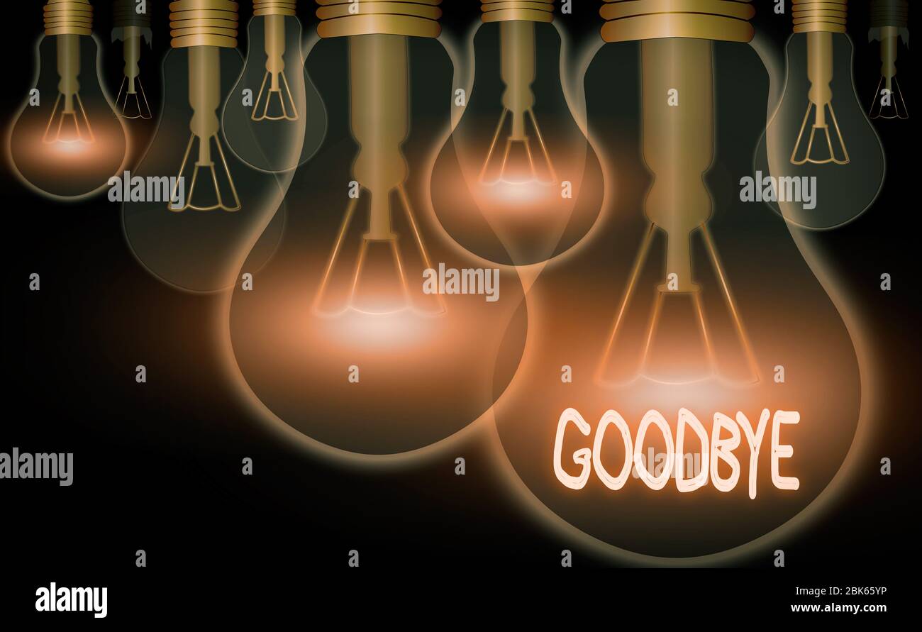 Word writing text Goodbye. Business photo showcasing used to express ...