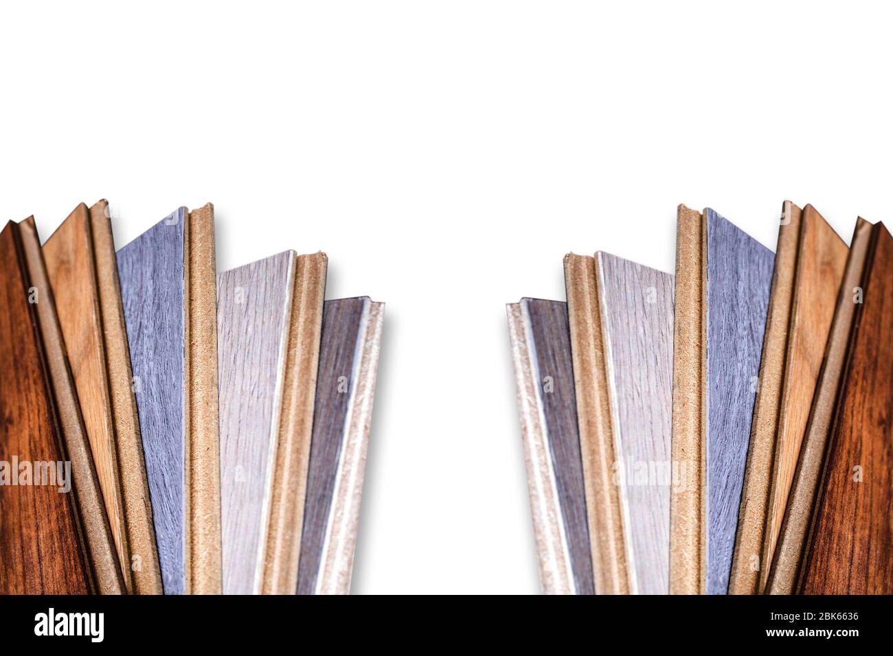 Laminate. Samples of laminate and floorboard. Cutting and laying ...