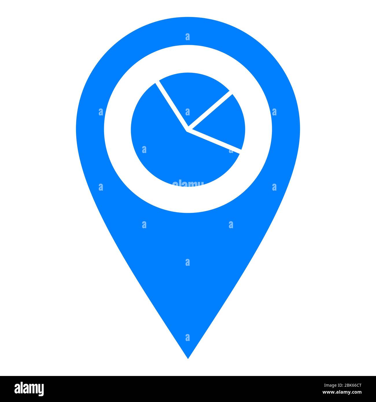 Pie chart and location pin Stock Photo - Alamy
