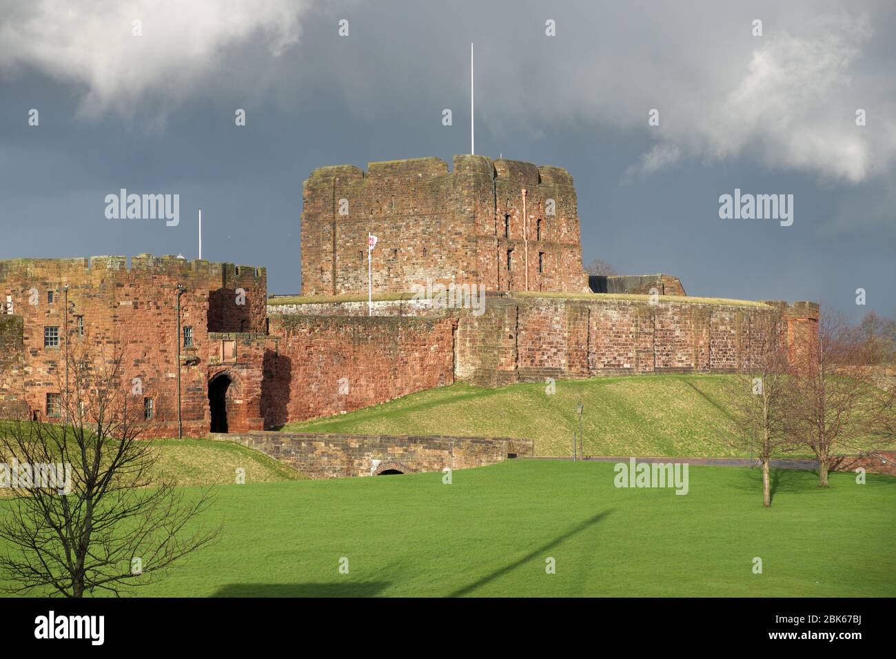 Carlisle Castle's outer gatehouse and keep Stock Photo - Alamy