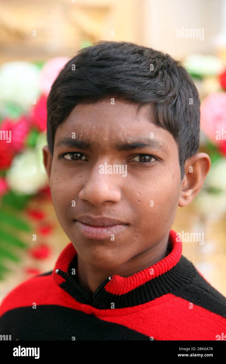 Portrait of Indian Boy, (Photo Copyright © Saji Maramon Stock Photo - Alamy