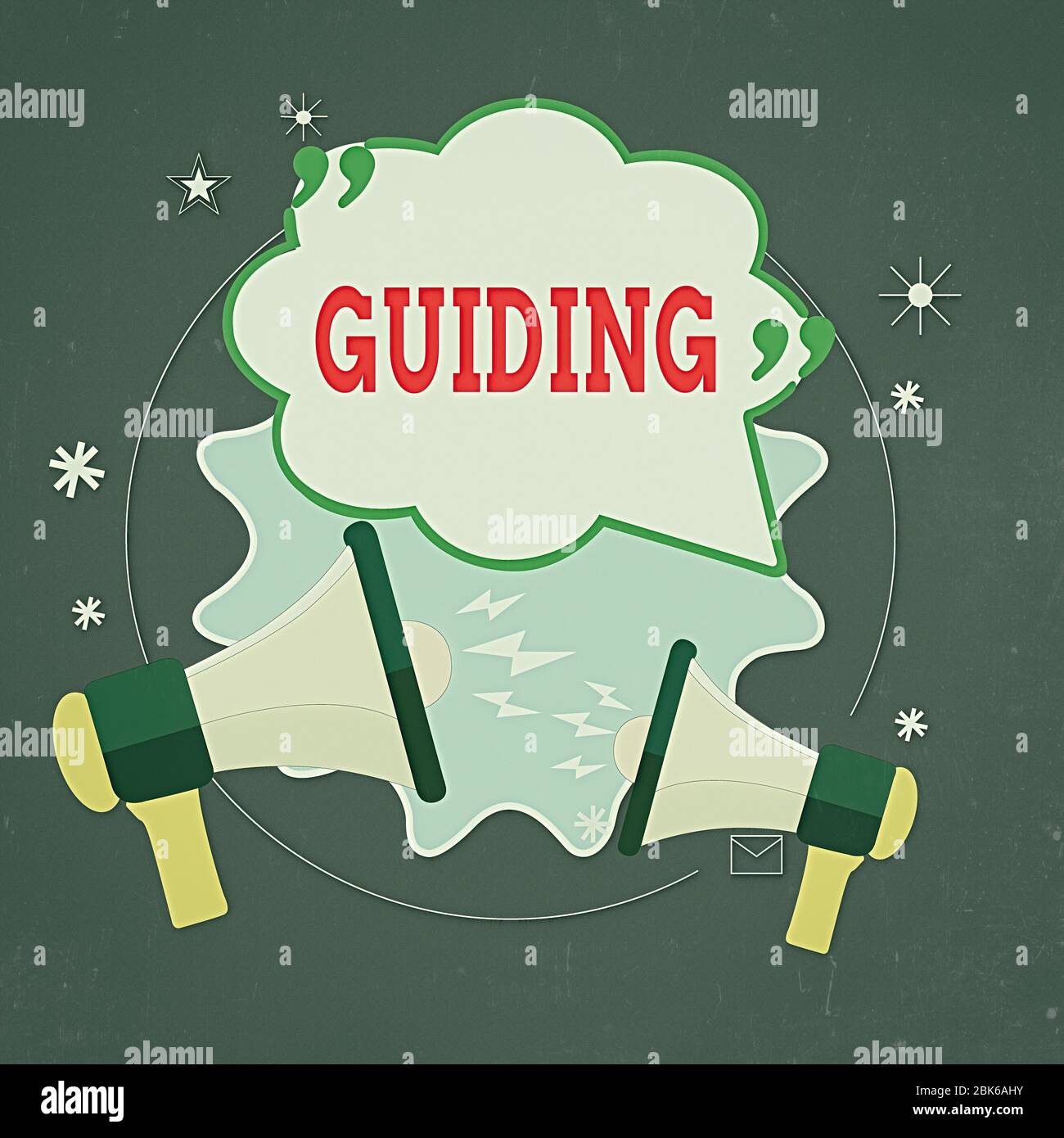 Conceptual hand writing showing Guiding. Concept meaning to show ...