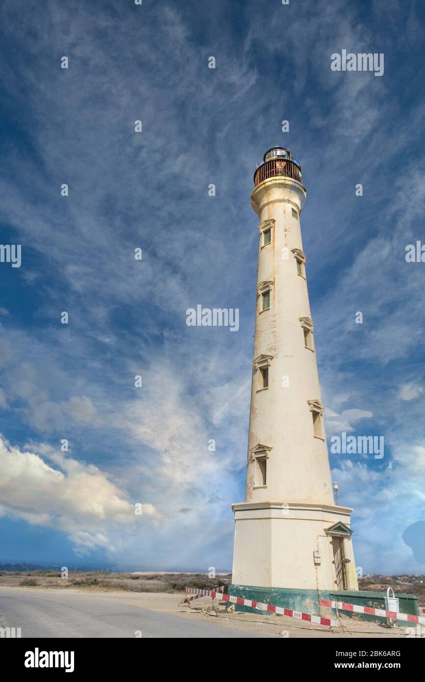 Aruba Lighthouse on Nice Sky Stock Photo - Alamy