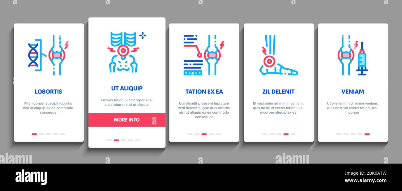 Arthritis Disease Onboarding Elements Icons Set Vector Stock Vector ...