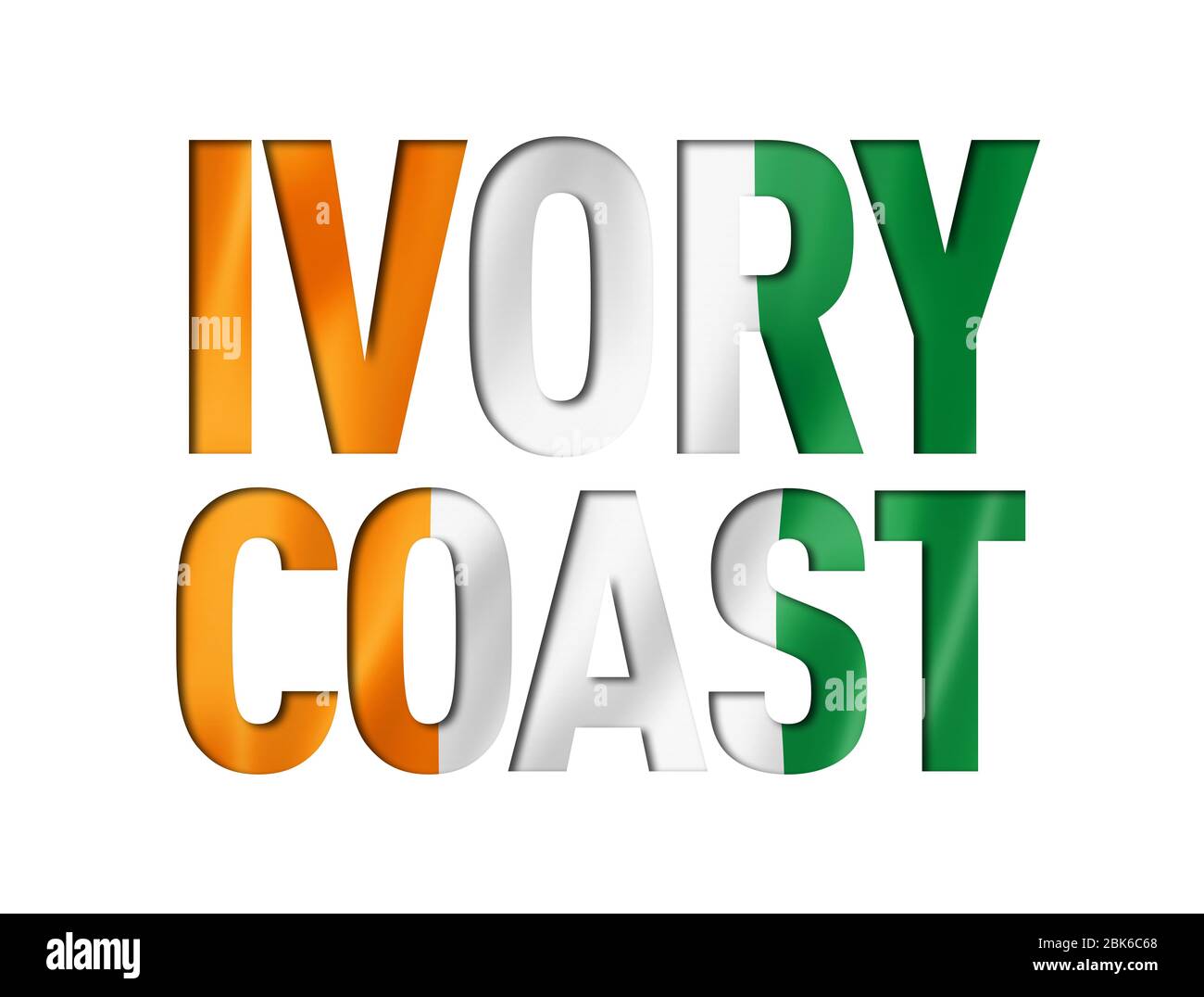 Ivorian flag text font. Ivory Coast symbol background Stock Photo - Alamy