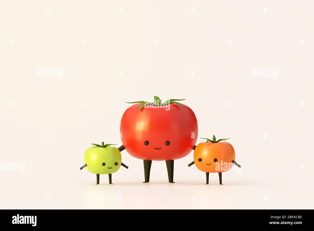 tomato family 3d cute cartoon character design, garden plant vegetable ...