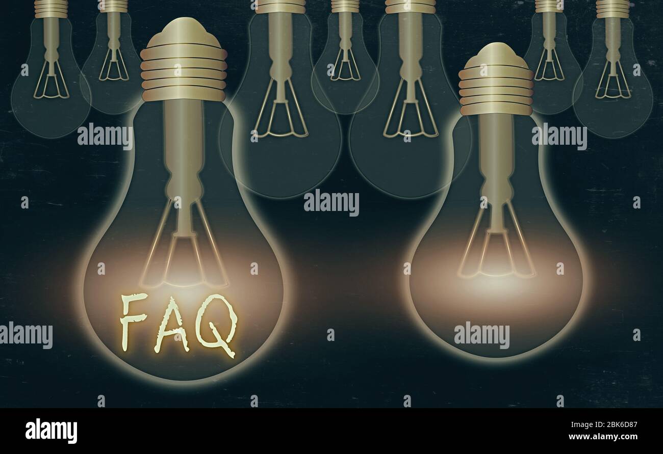 Writing note showing Faq. Business concept for A list of questions and ...