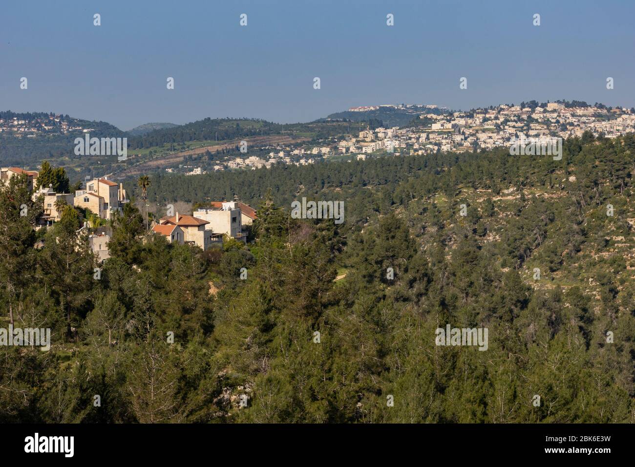 A landscape of the Judea Mountains near Jerusalem, Israel, showing ...