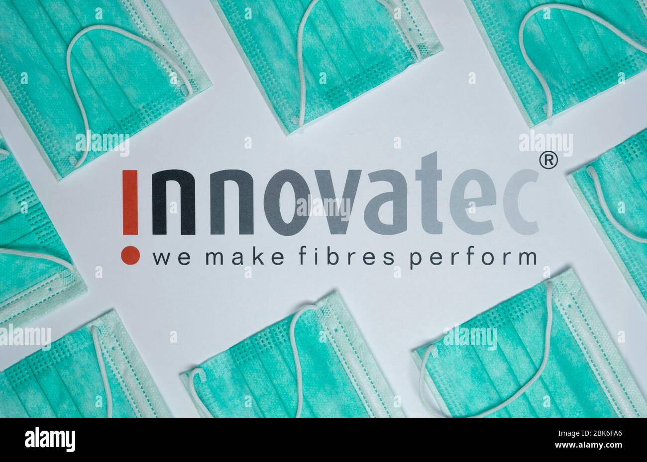 Innovatec company logo and surgical masks around it. Innovatec produces ...