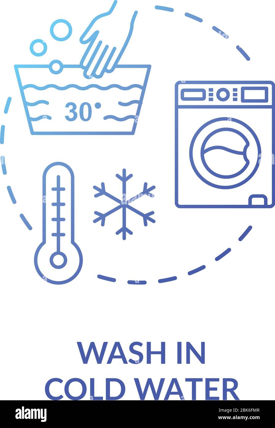 Wash in cold water blue concept icon Stock Vector Image & Art - Alamy