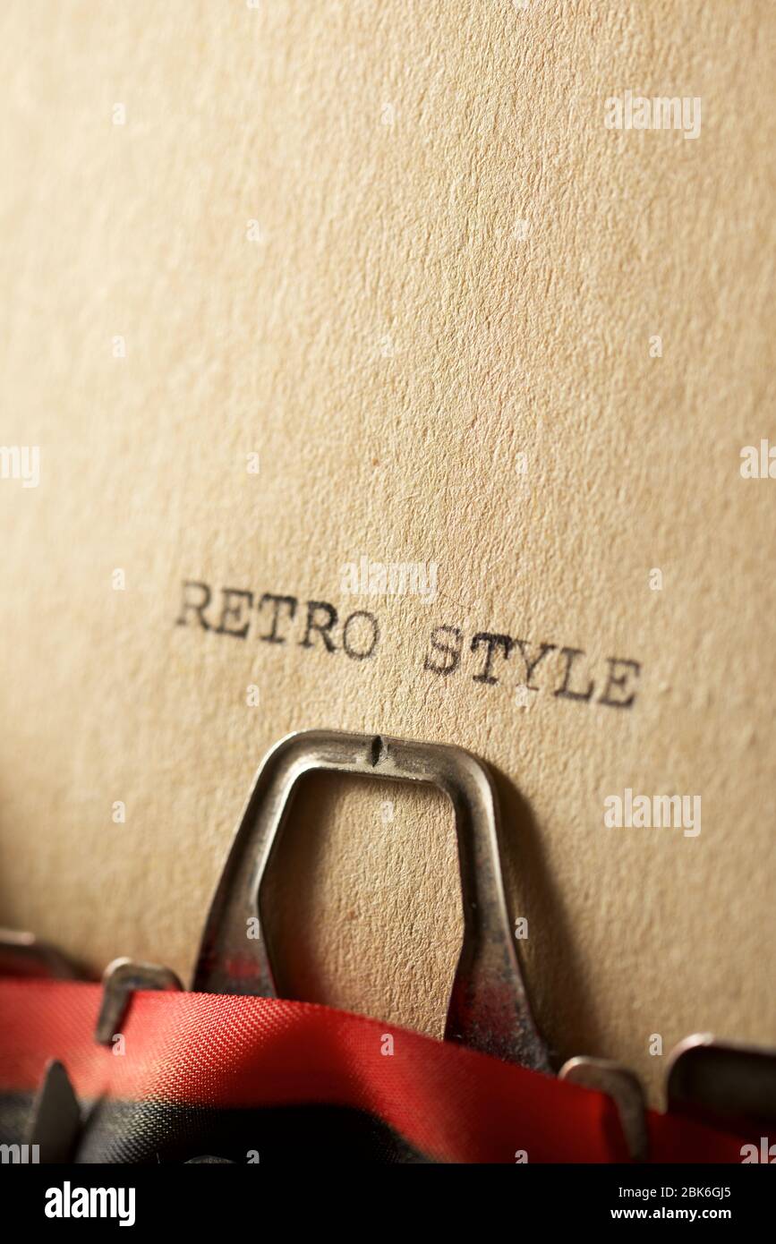 The sentence, Retro Style, written with a typewriter Stock Photo - Alamy