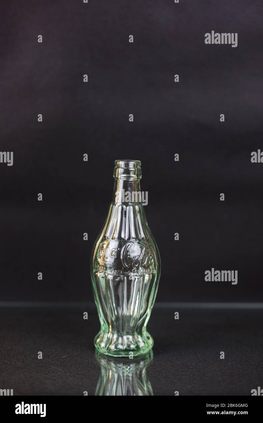 Atlanta, Georgia, USA April 1, 2020 nostalgic glass contour bottle of ...