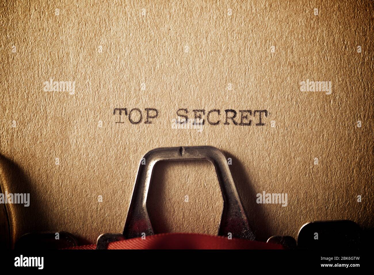 The sentence, Top Secret, written with a typewriter Stock Photo - Alamy