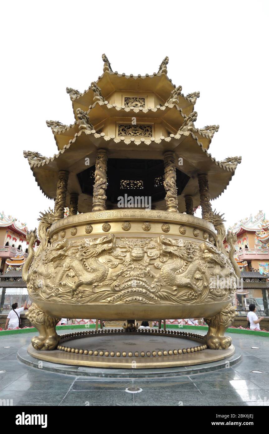 Huge golden incense burner Stock Photo - Alamy