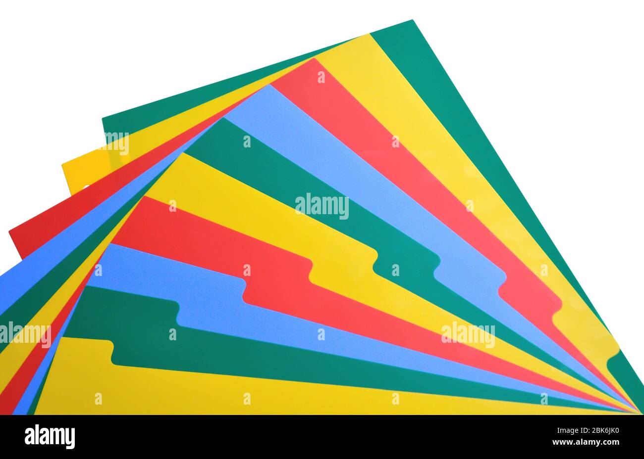 Colorful plastic index sheet on white background Stock Photo - Alamy