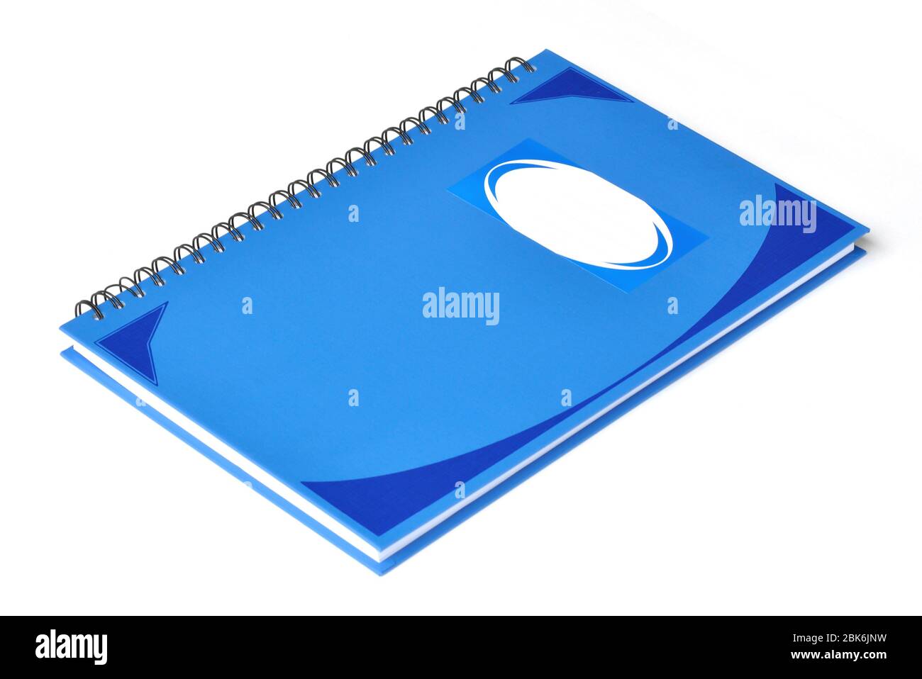 Blue rectangular notebook with name lable on cover Stock Photo - Alamy