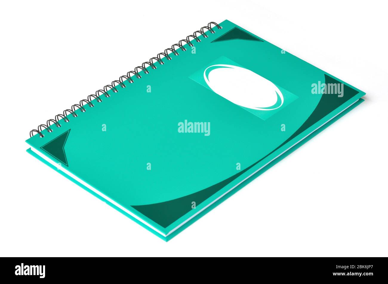 Green rectangular notebook with name lable on cover Stock Photo - Alamy