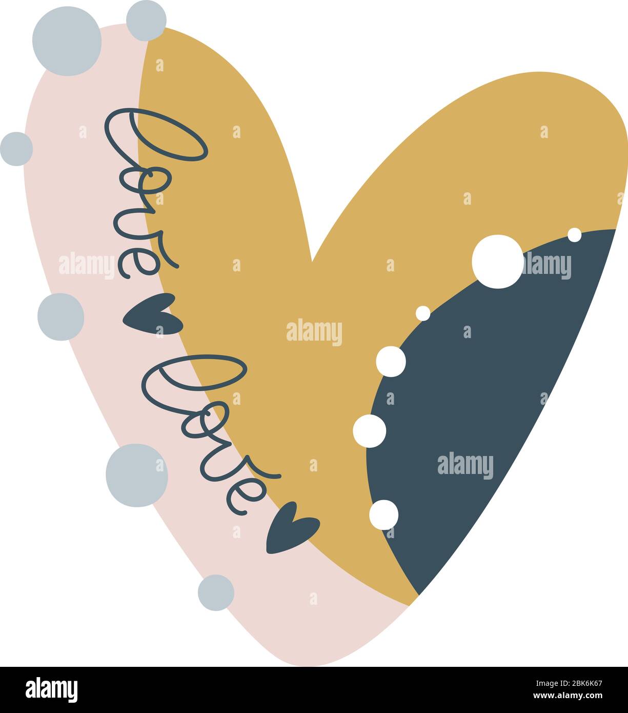 Vector Childish hand drawn heart. Creative scandinavian kids element of ...