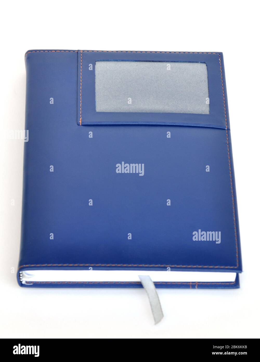 Dark blue leather notebook Stock Photo - Alamy