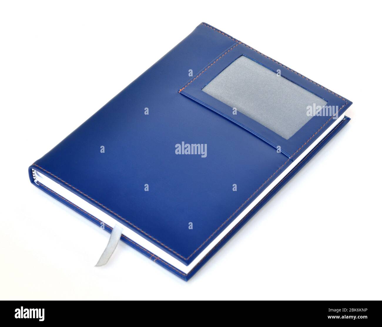 Dark blue leather notebook Stock Photo - Alamy