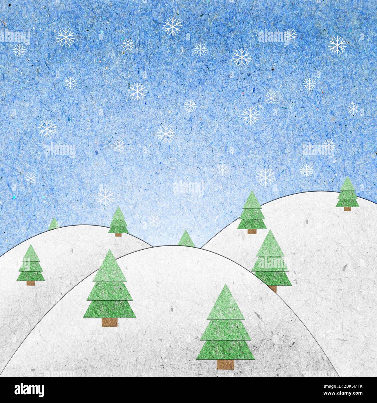 Snow field recycle paper craft for background Stock Photo - Alamy