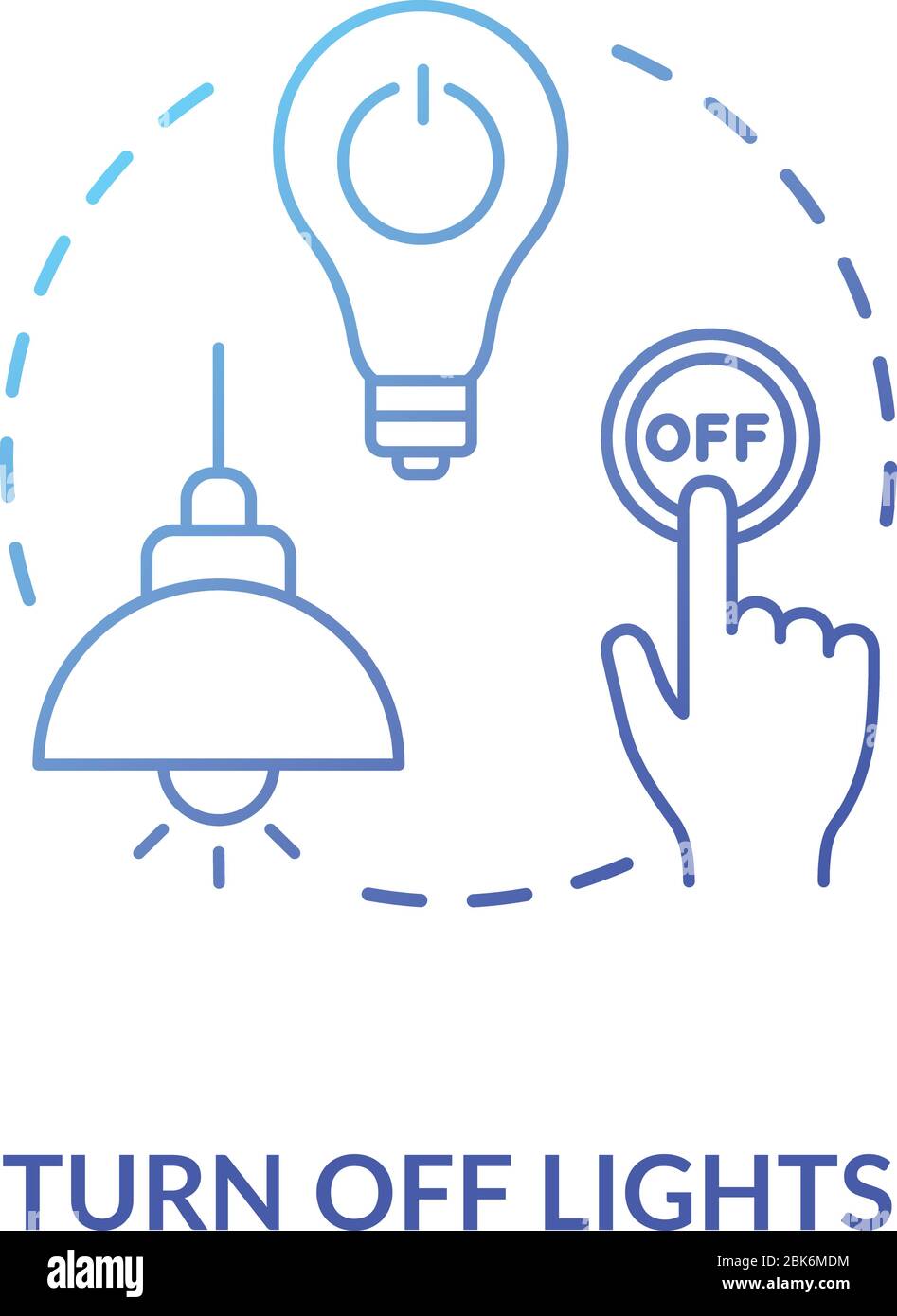 Turn off light blue concept icon Stock Vector Image & Art - Alamy