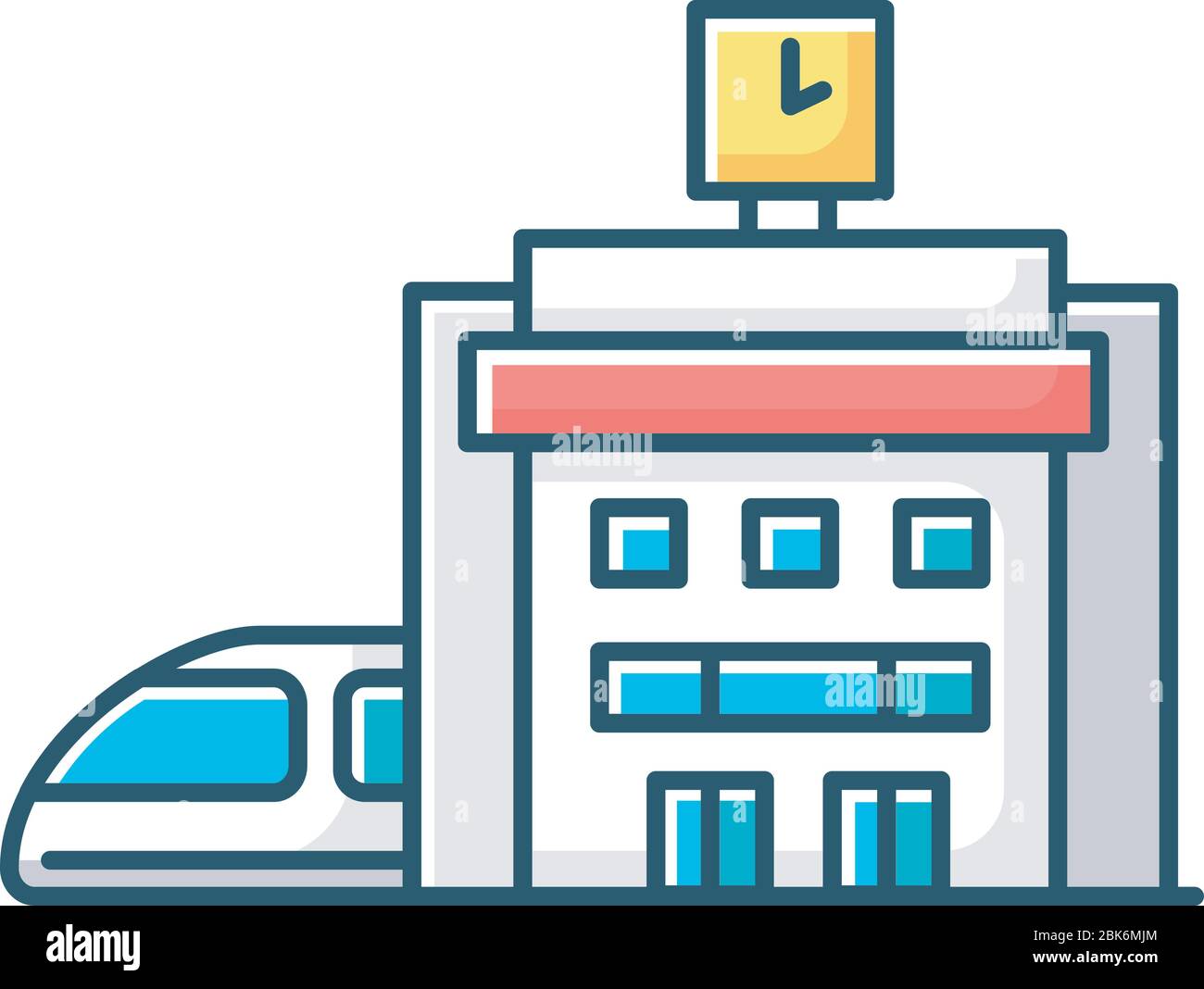 Railway station facade entrance Stock Vector Images - Alamy