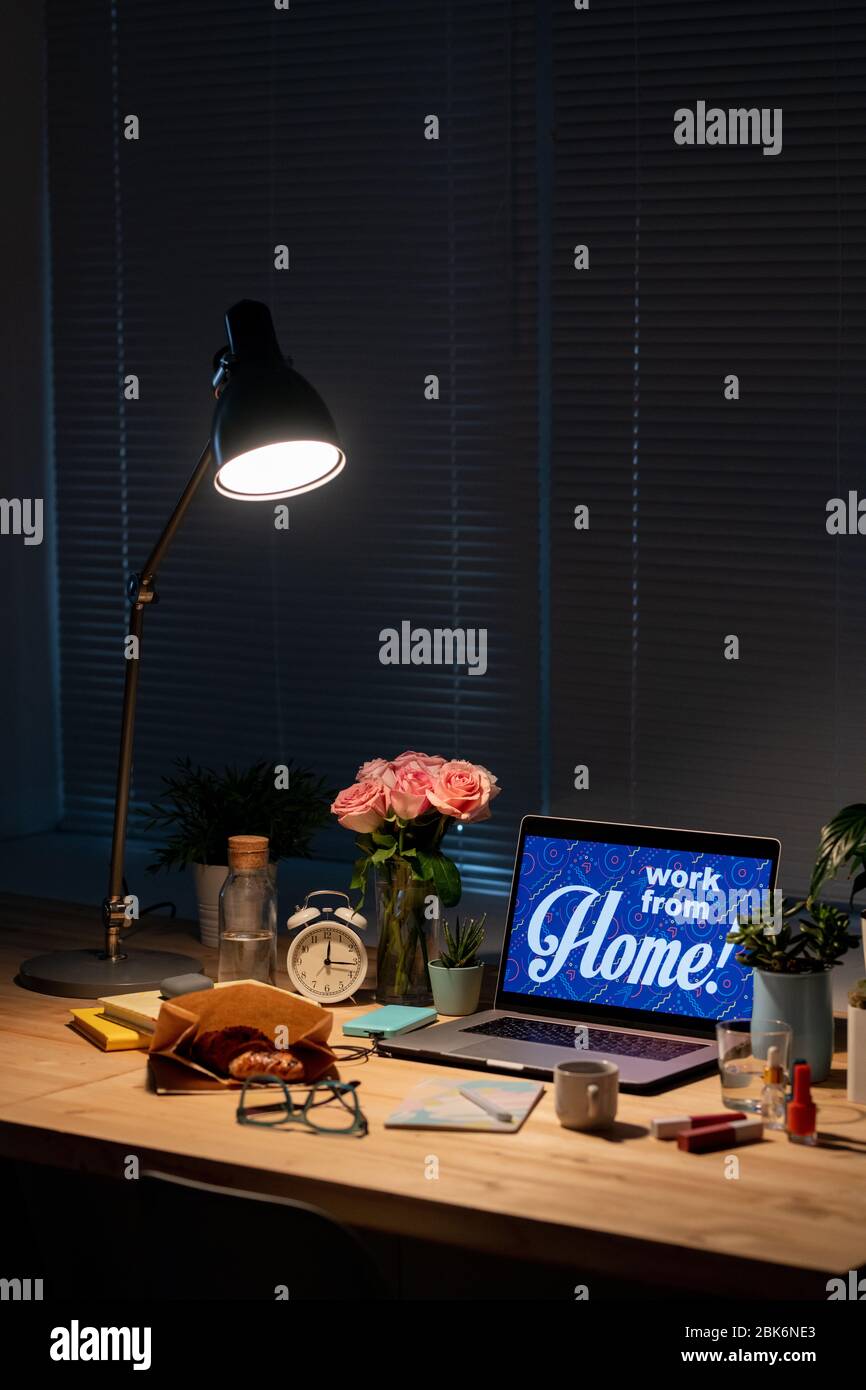 Home office dark lighting hi-res stock photography and images - Alamy