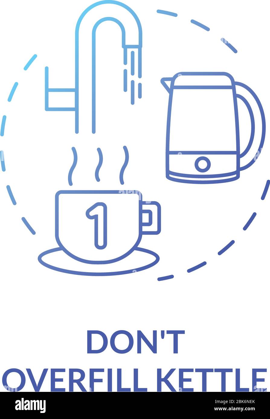 Not overfill kettle blue concept icon Stock Vector Image & Art - Alamy