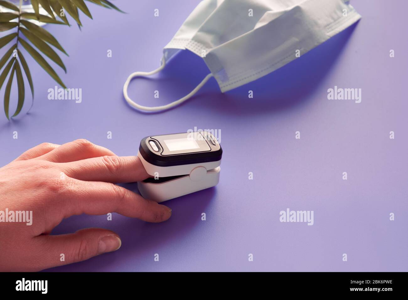 Pulse Oximeter, digital device monitoring oxygen saturation. Reduced ...