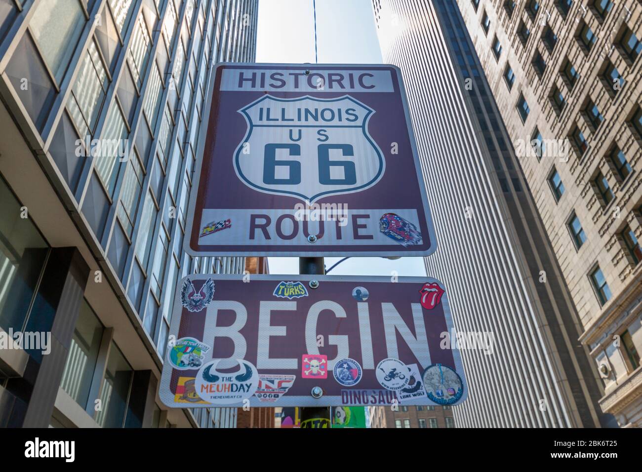 Chicago route 66 beginning hi-res stock photography and images - Alamy